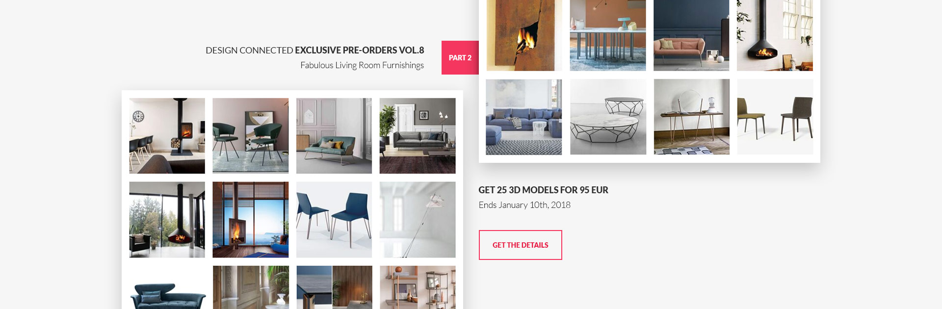 Design Connected: 3d models of furniture for interior design